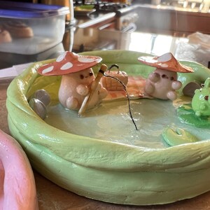 Mushroom Frog Clay Jewelry Dish Cottagecore Fairycore hand - Etsy