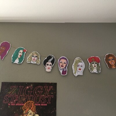 Drag Race Bunting, Includes Bianca Del Rio, Alaska, Bob the Drag Queen ...
