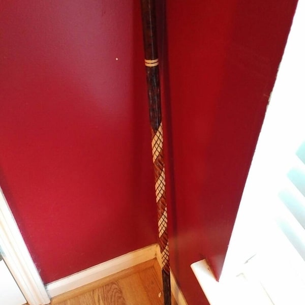 Handmade Wooden Walking Stick With Unique Spiral Design - Artisanal ...