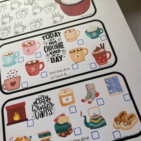 Hot Chocolate Winter Vibes Mini Cash Savings Challenge A6 Printable ...