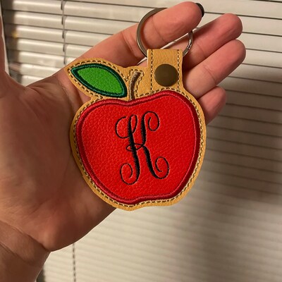 Large Apple Applique Snap Tab Embroidery Digital File Instant Download ...