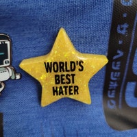 Gold Star Custom Resin Pins, Novelty Pins, Custom Text Pins, Quirky ...