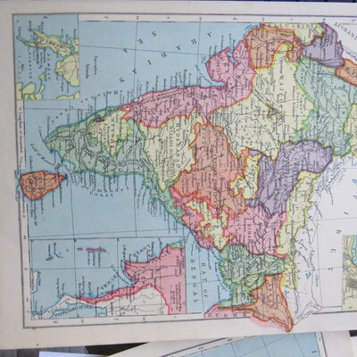 1930s India Map With Calcutta, Ceylon and Lower Burma, Antique Indian ...