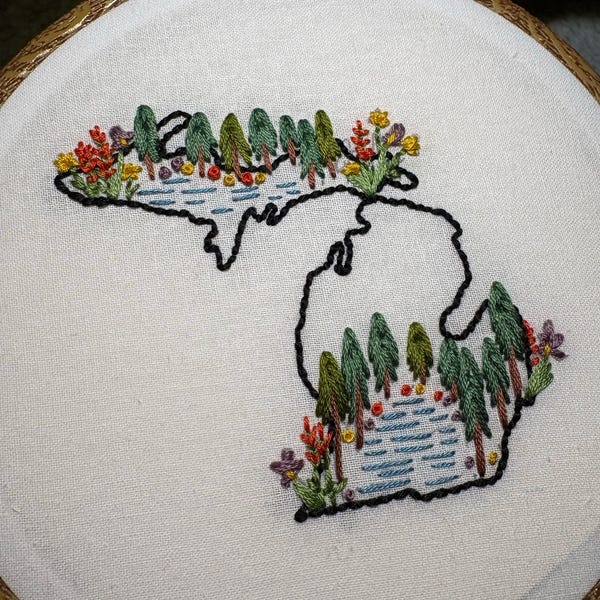 Michigan State Embroidery Pattern - Instant Digital Download -PDF ...