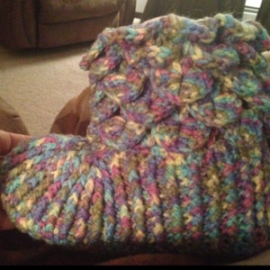 CROCHET PATTERN: Dragon Slippers Crocodile Stitch Boots adult Sizes ...