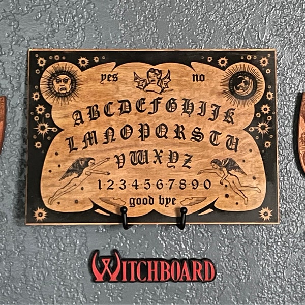 Engraved Wood Ouija Board & Planchette Set - Skull and Bones - Etsy