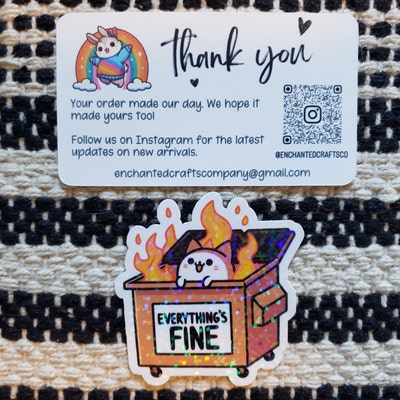Embrace the Chaos: Everything's Fine Dumpster Fire Sticker Funny Meme ...