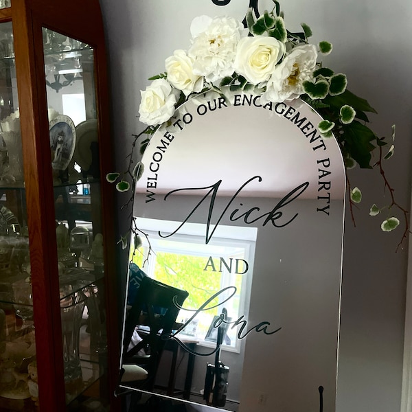 Arch Mirror Acrylic Wedding Welcome Sign | Modern Welcome Sign | Mirror ...