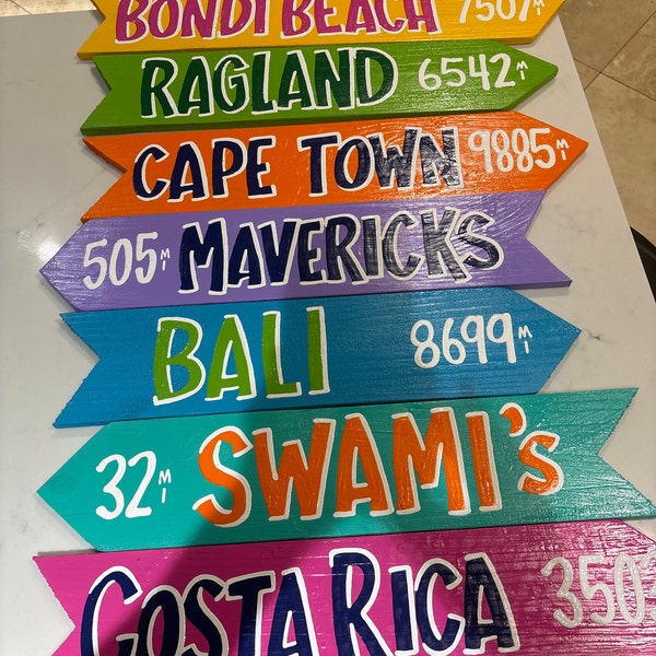 Custom Coastal Directional Signs! Set of 10 Signs - Etsy
