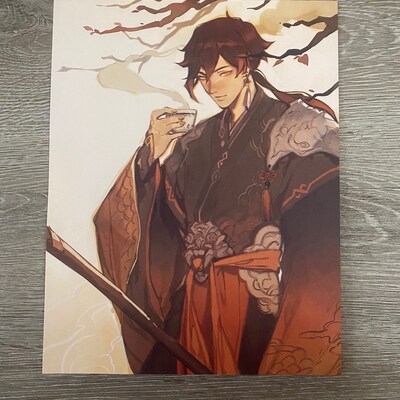Genshin Impact Zhongli Hanfu Art Print - Etsy
