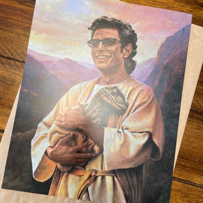 Saint Jeff Goldblum. Jurassic Park. Dinosaur Art - Etsy
