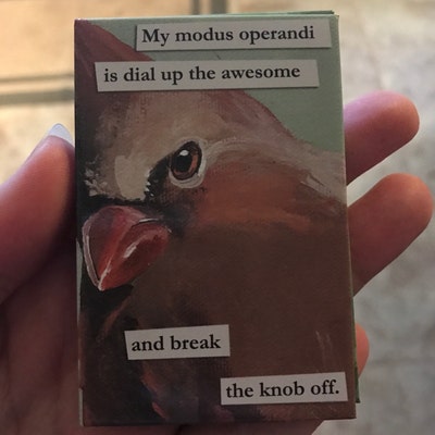 Modus Operandi Magnet Bird Cardinal Humor Gift Stocking Stuffer Mincing ...