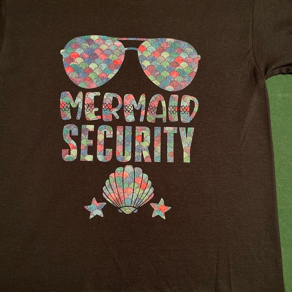 Mermaid Security SVG DXF PNG Girl Bday Shirt Shells Tail Sea Star ...