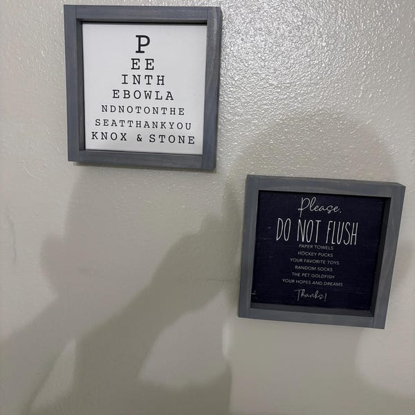 Please Do Not Flush...— Funny Bathroom Rules Canvas, Toilet Humor ...