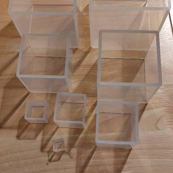 Large Transparent Cube Silicone Molds,4"inch-0.5inch Resin Cube Resin ...