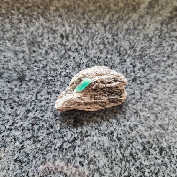 Rare Rarity, Green Emerald on Biotite Slate Matrix, Emerald Specimen ...
