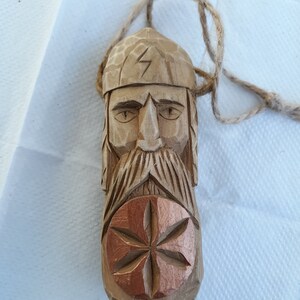 VELES and PERUN Wooden Home Talisman. Handmade Wood Carving. Slavic ...