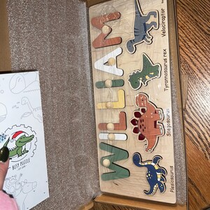 Dinosaur Name Puzzle Dinosaur First Birthday Gift Dinosaur - Etsy