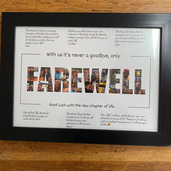 Farewell Custom Gift Collage, Coworker Leaving Gift, Moving Away Gift ...
