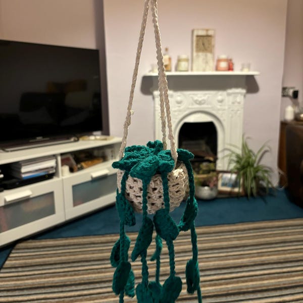 Pothos Plant Crochet Pattern, Car Hanging Plant Pattern, Car Hanging ...