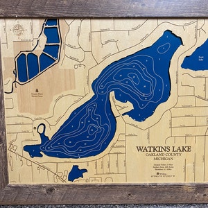 Gun Lake Map Custom Wood Map Art 3D Wall Art Contour Map Lake House ...