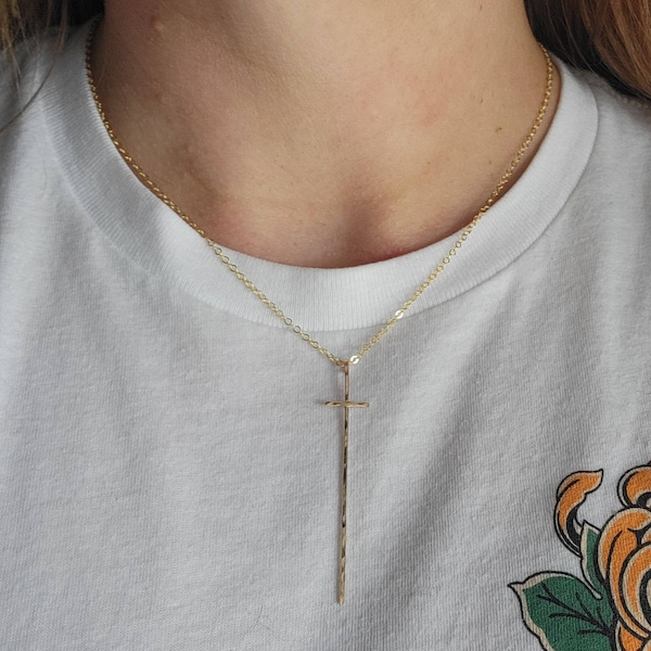 Modern Cross Necklace - Etsy