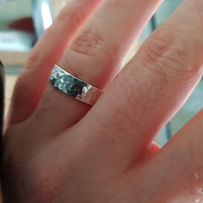 Sterling Silver Chunky Wedding Ring Settextured Sterling Silver Wedding ...