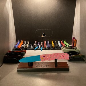 Knife Display Stand, Custom Laser Engraving Available. - Etsy