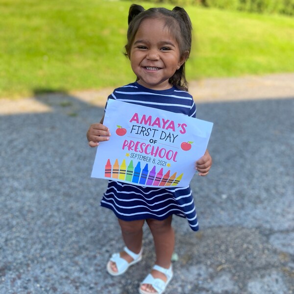 Editable First Day of School Sign, Printable Sign, Personalized School ...