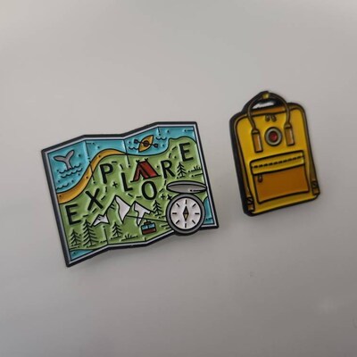 Mountain Sunset Adventure Enamel Pin - Etsy