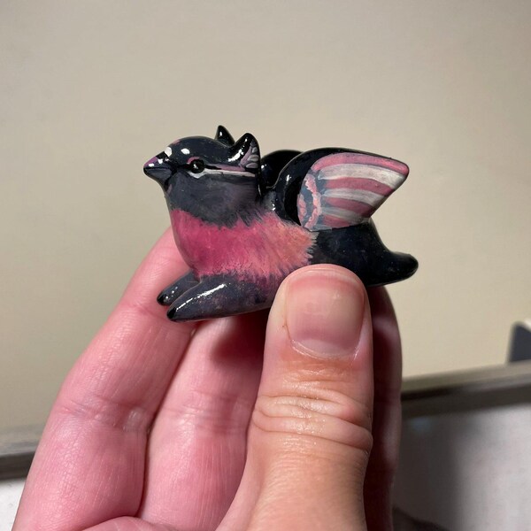 Griffin FAMILY 4 Statues Cute Owl Griffins TO ORDER Clay Animals Mini ...