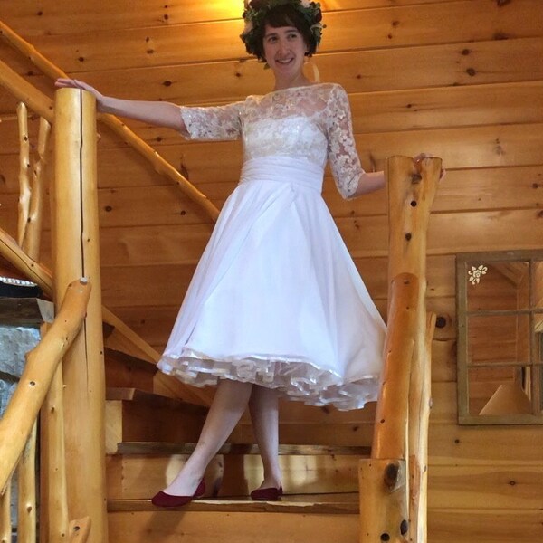 1950s 'cecilia' Pin up Wedding Dress With Sweetheart Neckline and Pearl ...