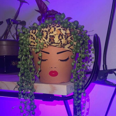 Terracotta Face Planter Pots With Headwrap Pot Head - Etsy