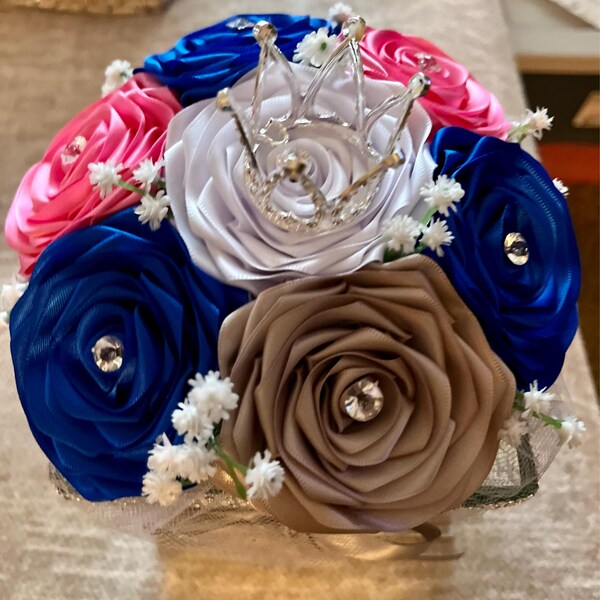 Teacher Appreciation , Eternal Rose Bouquet, Handmade, Ribbon Rose ...