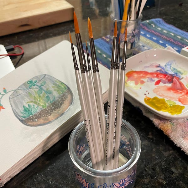 Watercolour Flower Painting Brush Set | Blooms Paintbrush Bundle | Pro ...