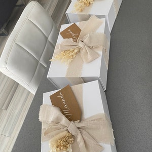 Neutral Boho Bridesmaid Proposal Box With Personalization and Magnetic ...