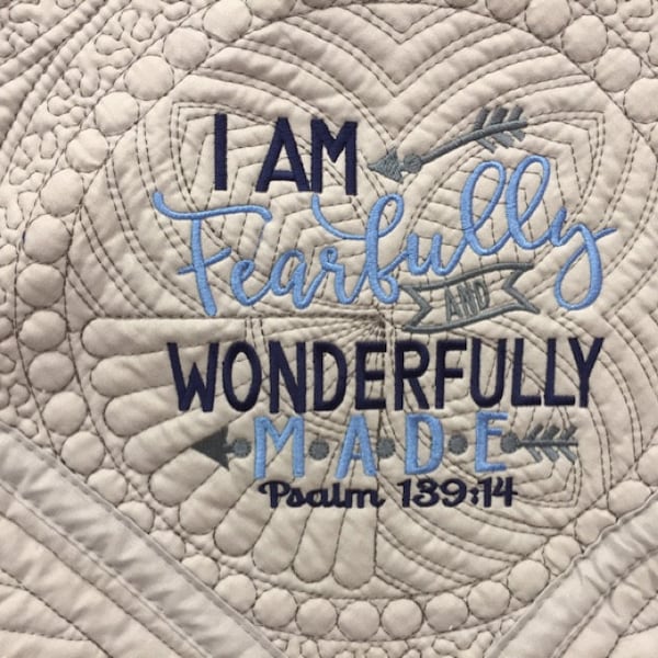 Fearfully and Wonderfully Made Psalm 139:14 Embroidery Design - Etsy