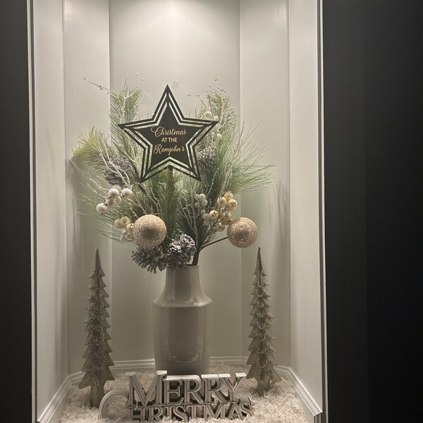 Personalized Christmas Tree Topper, Custom Laser Engraved Ornament ...