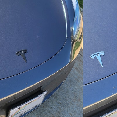 3PCS Matte Black Tesla Logo ABS Plastic Stick on Cap for Tesla Model Y ...