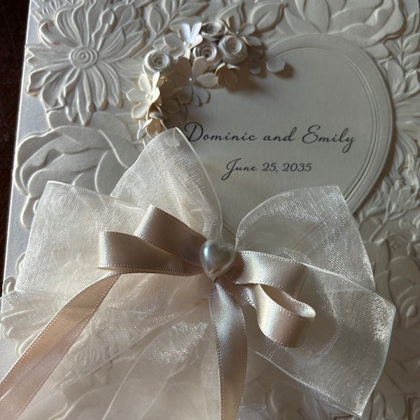 Luxury Handmade Personalized Boxed Wedding Card, Congratulations for ...