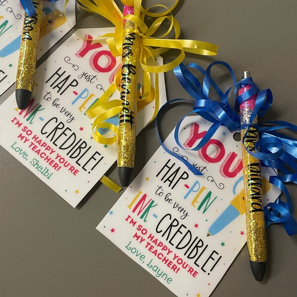 Pen Thank You Gift Tag, Editable Appreciation Gift for Teacher ...