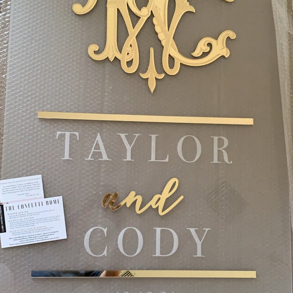 Custom Wedding Welcome Sign, Gold Wedding Welcome Sign, Acrylic Wedding ...