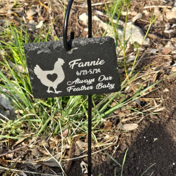 Personalized Chicken Pet Memorial Slate Marker With Stand - Etsy