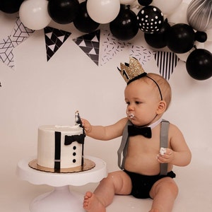 Black and White Birthday Party Decoration, Monochrome Balloon Garland ...