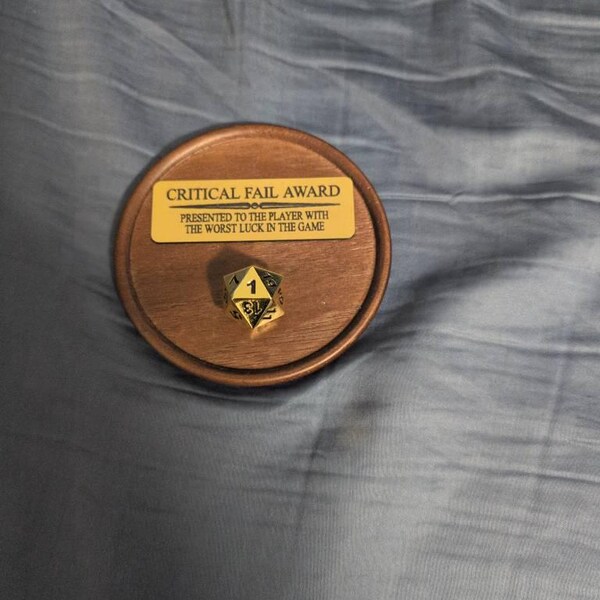 D&D Critical Success/fail Award - Dungeon and Dragons Plaque - Dice ...