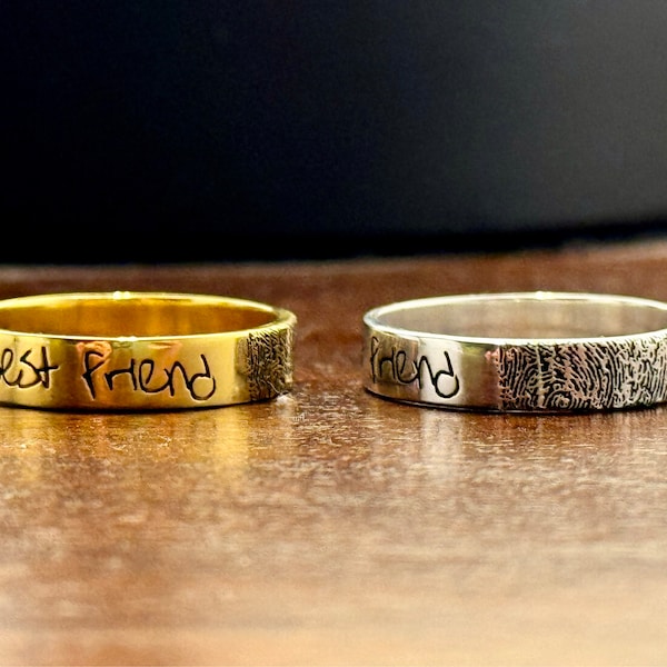 Personalized Finger Print Ring - Stacking Signature Ring - Actual ...