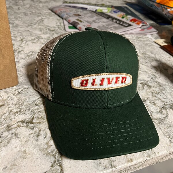 Oliver Tractor Logo Hat, Green With Tan Mesh Back, Oval Three-digit ...