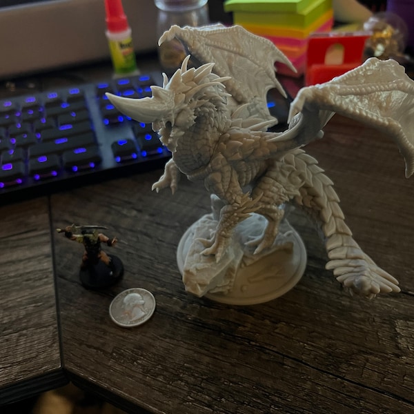 Chromatic Blue Dragon Miniature - Rescale Miniatures - Dnd Miniatures ...