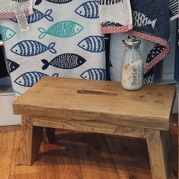 Wooden Step Stool - Handmade From Reclaimed Wood - Rustic Farmhouse ...