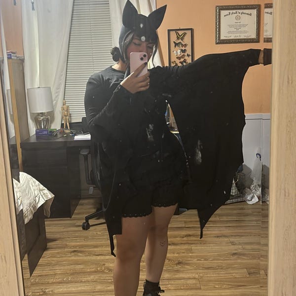 Bat Hood | Cat Hood | Vintage Bat Hood | Bat Bonnet - Etsy